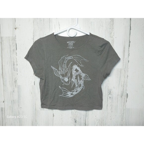 Mighty Fine | Tops | Koi Print Crop Top Mighty Fine Large | Poshmark